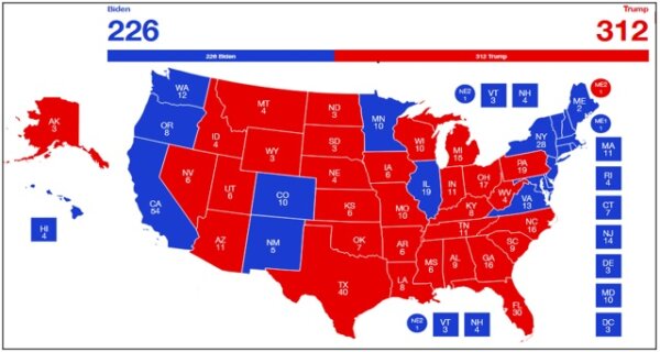 Chart: Electoral map if election today | Oregon Catalyst