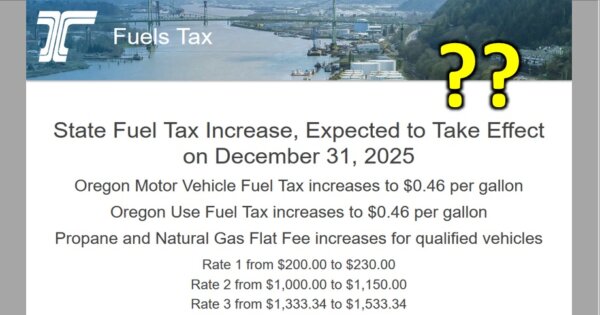 ODOT public notice implies gas tax passed | Oregon Catalyst